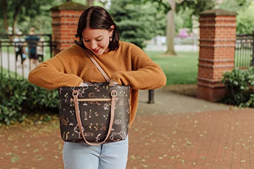 PICNIC TIME ONIVA Disney Winnie the Pooh Uptown Cooler Tote Bag, Insulated Purse Lunch Bag for Her, Stylish Beach Bag Soft Cooler, (Black), 14.37 x 7.28 x 10.63