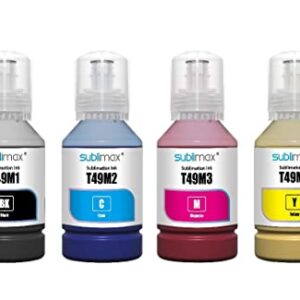 Sublimax Sublimation Ink T49M for Epson F170 and F570 Printer, Cyan Yellow Magenta Black