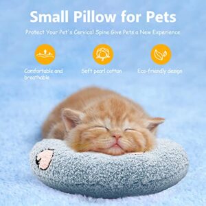 ucho Pillow for Cats, Ultra Soft Fluffy Pet Calming Toy Half Donut Cuddler, U-Shaped Pillow for Pet Cervical Protection Sleeping Improve- Blue