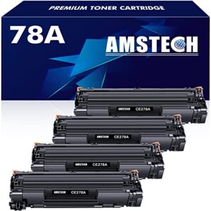 78A Toner Cartridge 4-Pack Compatible Replacement for HP 78A CE278A Toner Cartridge for HP M1536dnf MFP P1606dn P1606 P1566 P1560 M1536 Printer Toner Black