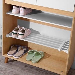 LIYIVNAA Extendable Closet Shelf Wardrobe Clothing Storage Hanger Tension Rod Cabinet Divider Shelving Rack Holder Shoe Organizer for Bathroom Kitchen Garage Bookshelf, 9.45 in Width