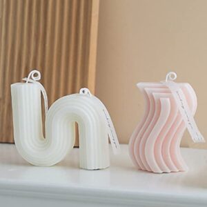 2 pcs aesthetic candless shape，u shaped candle minimalist geometric shaped candles soy wax scented candle art decorative handmade for wedding christmas birthday gift