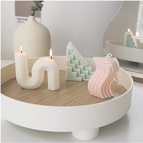 2 Pcs Aesthetic CandlesS Shape，U Shaped Candle Minimalist Geometric Shaped Candles Soy Wax Scented Candle Art Decorative Handmade for Wedding Christmas Birthday Gift