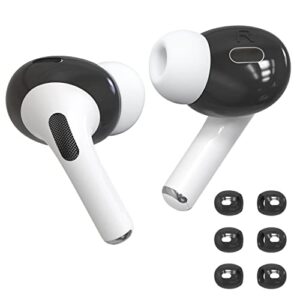 [Fit in Case] Ear Tips for AirPods Pro 2 DamonLight 3 Pairs Anti Scratches Add Grip Sport Covers [US Patent Registered] Compatible with AirPods Pro 2nd Generation (Black)