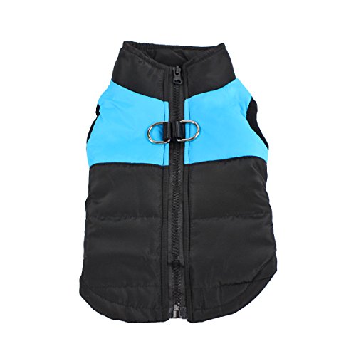 LESYPET Dog Cold Weather Coats, Small Dog Winter Snow Jacket with Pinch-Free Zipper, Dog Clothes with 2 D-Rings for Small Large Dog Boy