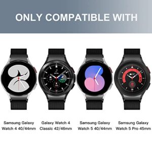 Zedoli for Samsung Galaxy Watch 4 Band 40mm 44mm / Classic 42mm 44mm / Samsung Galaxy Watch 5 40mm 44mm / Watch 5 Pro 45mm for Men Women, 2 Pack Stainless Steel Magnetic Metal Mesh Loop, Silver Black