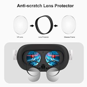 SUPERUS Face Cover Pad & Glasses Spacer Compatible with Oculus/Meta Quest 2 Accessories, Enhanced Comfort, and Prevent Your Glasses from Scratching VR Lenses (Black)