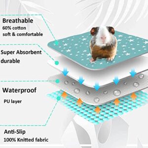 CNTOPKITER 4 Pack Guinea Pig Fleece Cage Liners, Super Absorbent, Reusable, Washable Guinea Pig Pee Pads Bedding for Hamsters Rabbits Chinchilla Gerbil Hedgehog Rat and Other Small Animal