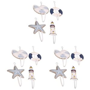 cabilock 12pcs kitchenrandom lifebuoy iron coat decorations random decor hanger star decoration or nautical rustic hat metal towel wall hanging beach mediterranean hooks key sea themed