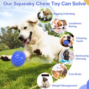 Indestructible Squeaky Dog Balls, Interactive Dog Toys for Aggressive Chewers Large Breed for Relieving Anxiety, Dog Chew Toys Balls for Aggressive Chewers, Outdoor Dog Toys Dog Water Toys for Dogs