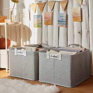 LoforHoney Home Bundle- Storage Bins with Cotton Rope Handles Light Gray XLarge 4-Pack, Storage Baskets with Metal Frames Light Gray Jumbo 2-Pack