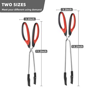 Food Tongs,SinYe Kitchen Tongs with Nylon Tips,11 Inches and 13 Inches Tong Set,Non-Slip Grip Handle,Pack of 2