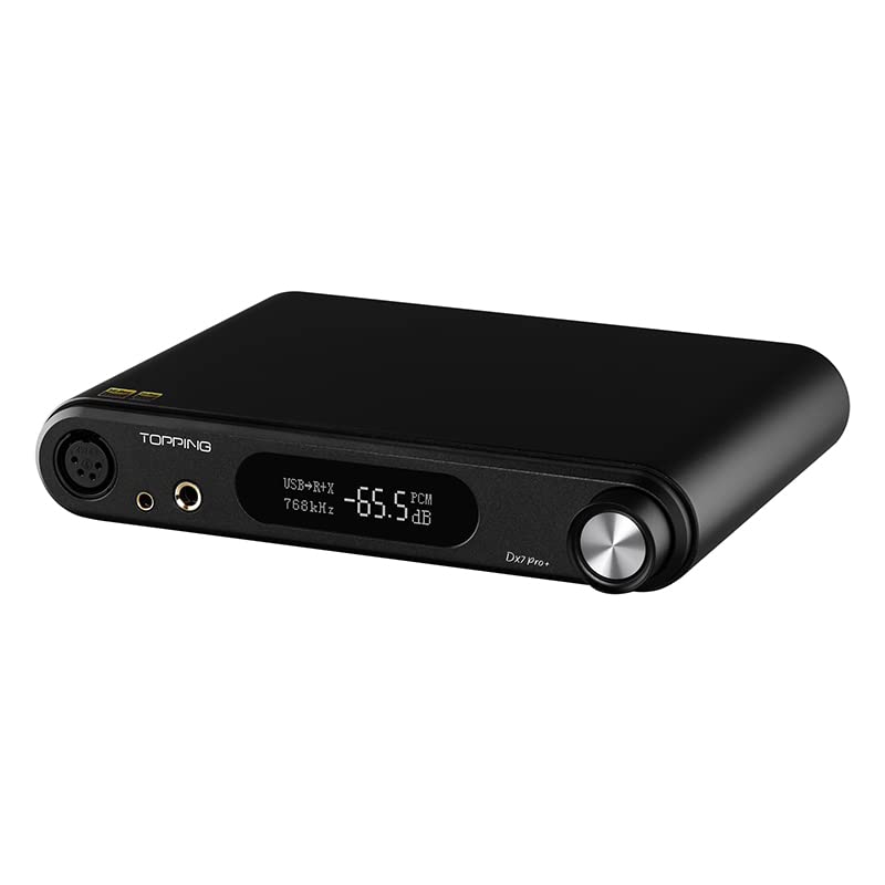 Topping DX7 PRO+ DAC&Headphone Amplifier LDAC Hi-Res Audio ES9038PRO Decoder Support up to DSD512&PCM768kHz (Black)