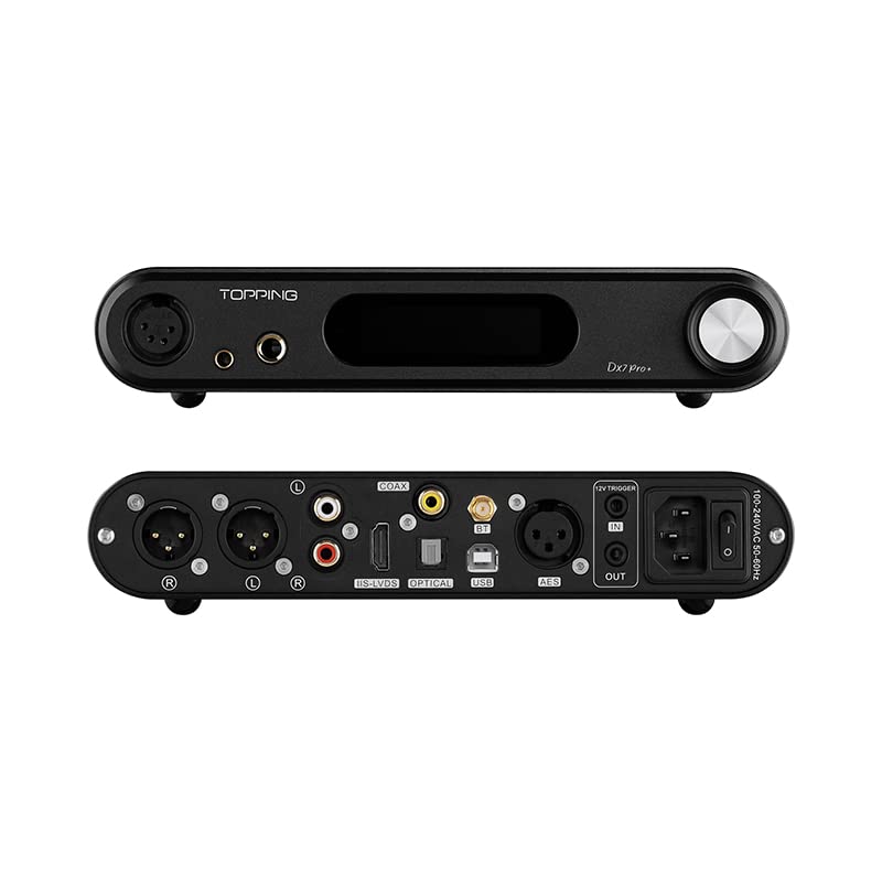 Topping DX7 PRO+ DAC&Headphone Amplifier LDAC Hi-Res Audio ES9038PRO Decoder Support up to DSD512&PCM768kHz (Black)