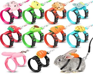 10 pcs bunny rabbit harness and leash adjustable bunny harness set cute vest harness leash bunny harness rabbit leash bunny supplies for guinea pig ferret puppy kitten small animals