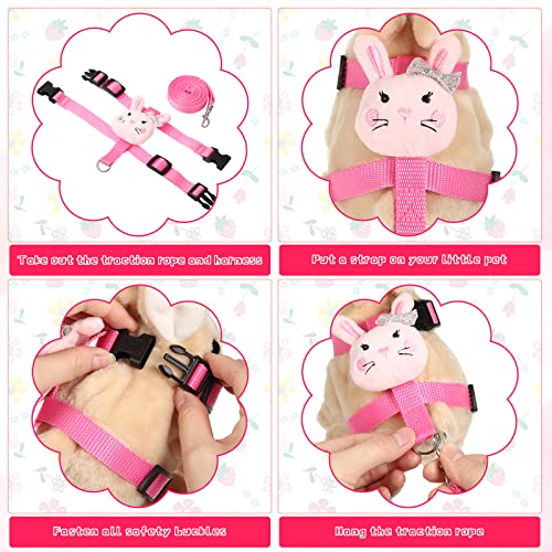 10 Pcs Bunny Rabbit Harness and Leash Adjustable Bunny Harness Set Cute Vest Harness Leash Bunny Harness Rabbit Leash Bunny Supplies for Guinea Pig Ferret Puppy Kitten Small Animals