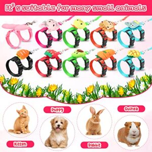 10 Pcs Bunny Rabbit Harness and Leash Adjustable Bunny Harness Set Cute Vest Harness Leash Bunny Harness Rabbit Leash Bunny Supplies for Guinea Pig Ferret Puppy Kitten Small Animals