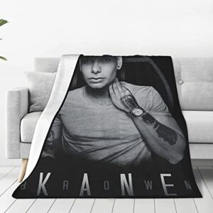 klenitize kane singer brown flannel fleece throw blanket lightweight soft cozy all seasons warm blanket for bedding sofa and travel 60''x50'', black