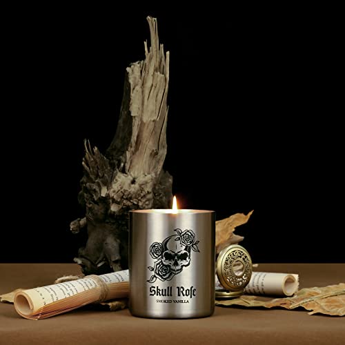 MASPRIV Gothic Scented Candle for Men - Rich Manly Scents, 50+ Hours Burn Time, Stainless Steel Tin with Popular Designs. Ideal Gift for Him