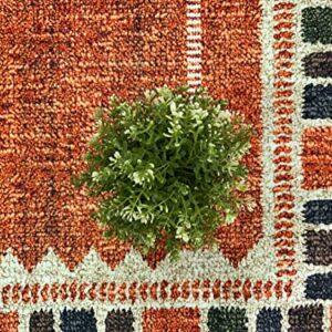 AK RUGS Contemporary Printed Area Rug Gloria Collection Living Room Kitchen Hallway Rug (Orange, 6' x 9')