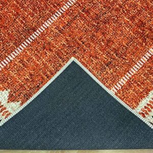 AK RUGS Contemporary Printed Area Rug Gloria Collection Living Room Kitchen Hallway Rug (Orange, 6' x 9')