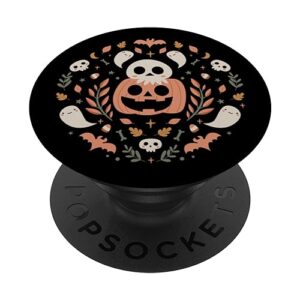 cute retro jack o lantern pumpkin halloween popsockets standard popgrip