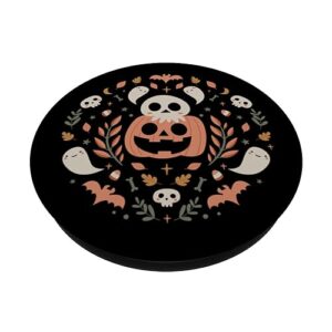 Cute Retro Jack O Lantern Pumpkin Halloween PopSockets Standard PopGrip