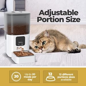 QUOYA Smart Automatic Pet Feeder, Large (6L Food Tank) for Dogs and Cats【Timer/Schedule Feature, Voice and app Control, Portion Size Adjustment】 Compatible with Alexa, Siri, Apple Watch