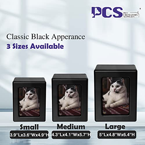 PCS Pet Urns for Cats, Cat Photo Urn, Cat Urn for Ashes, Urns for Cat Ashes, Pet Cremation Box Black-Small