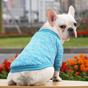 apott Classic Dog Sweater with Socks 3PCS Warm Pet Pullover Stretchy Knitwear Clothes for Small Cat Puppy Chihuahua Sphynx Hairless (XL, Blue+Dark Blue+Grey)