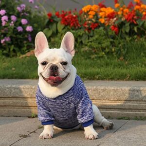 apott Classic Dog Sweater with Socks 3PCS Warm Pet Pullover Stretchy Knitwear Clothes for Small Cat Puppy Chihuahua Sphynx Hairless (XL, Blue+Dark Blue+Grey)