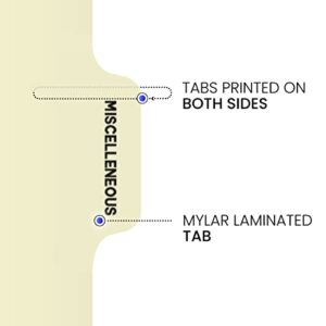 Individual Chart Divider Sheets Used to Build Chart Divider Sets for Medical Practices, 1/6th Cut, Tabs on Side, Position: #5, Text: Miscellaneous, Color: Clear (Pack of 100)