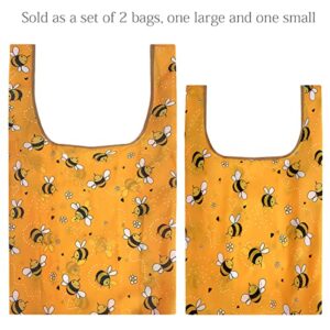 allydrew JoliBag Nylon Reusable Grocery Bag, 2 Pack, Bumblebee