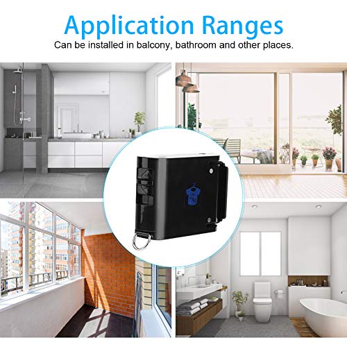 Retractable Clothesline, Heavy Duty Wall Mounted Clothes Drying Line for Hotel Home Balcony Laundry