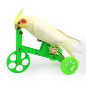 bird intelligence training toy, parrot puzzle bicycle toy for small medium bird，parrot educational table top trick prop toy, bird foot talon toy for lovebird conures parakeet random color