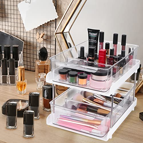 MHAaTiad Pantry Organizer, Slide-Out Storage Container with Large Storage Space for Beauty Supplies on a Vanity, Under Sink Closet Organization, Kitchen Countertop Pantry Bathroom Office Desktop