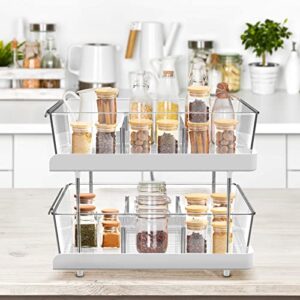 MHAaTiad Pantry Organizer, Slide-Out Storage Container with Large Storage Space for Beauty Supplies on a Vanity, Under Sink Closet Organization, Kitchen Countertop Pantry Bathroom Office Desktop