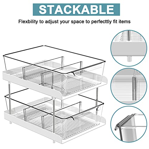 MHAaTiad Pantry Organizer, Slide-Out Storage Container with Large Storage Space for Beauty Supplies on a Vanity, Under Sink Closet Organization, Kitchen Countertop Pantry Bathroom Office Desktop