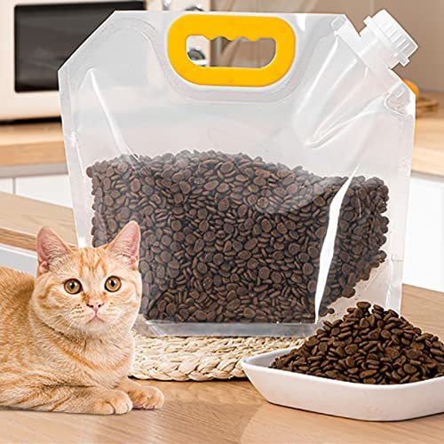 XIYAO 10 pack Grain Sealed Moisture-Proof Storage ,Washable Stand Up Food Storage Pouches ，Resealable Odor-Resistant Packaging Bags, Transparent Grain Storage Suction Bags with Funnel.