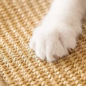 Graciadeco Carpet Cat Scratching Mat Sisal, 2 Packs Sisal Fabric Large 23.6" x 15.7" Cat Scratching Pad for Indoor Cats with Adhesive Hook Loop Tape, Cat Scratching Rug Wall Scratchers for Indoor Cats