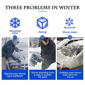 Fekey&JF Ice Scraper for Car Windshield and Window, Auto Snow Removal with Foam Handle, No Scratch Cleaning Tool Remove Frost and Snow, Car Winter Exterior Accessories for Cars, SUV, Van (Blue)