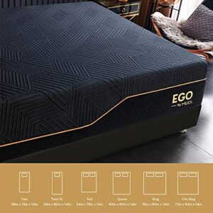 EGOHOME 14 Inch Queen Memory Foam Mattress for Back Pain, Cooling Gel Bed in a Box, Made in USA, CertiPUR-US Certified, Therapeutic Medium Mattress, 60”x80”x14”, Black