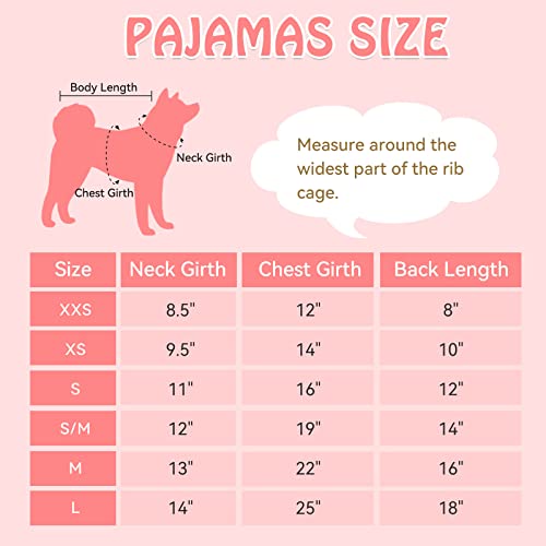 Fuzzy Dog Pajamas Turtleneck Dog Clothes Warm Soft Cozy Lightweight Dog Pjs Dog Sweaters for Small Dogs(Pink-XS)