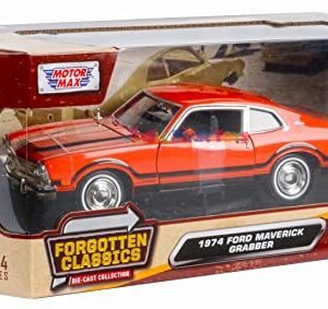 1974 for Ford Maverick Grabber Orange 1/24 DIECAST Model CAR by Motormax Forgotten Classics Series 73332 79043