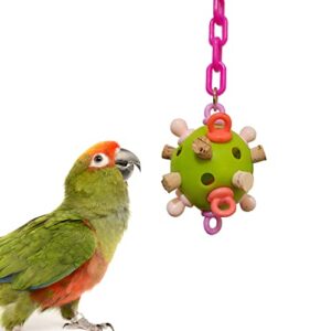 yjjkj pet bird toy, parakeet mini corks and small pacifiers ball hang parrot chewing foraging toys for medium parrots parakeets, conures, love birds, budgerigar, cockatiels, finches, green