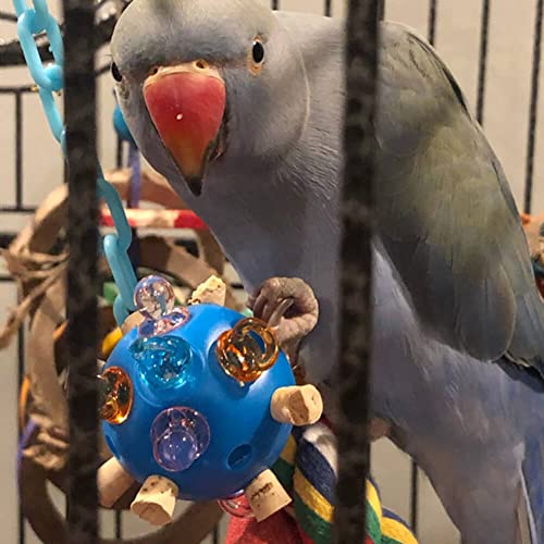 YJJKJ Pet Bird Toy, Parakeet Mini Corks and Small Pacifiers Ball Hang Parrot Chewing Foraging Toys for Medium Parrots Parakeets, Conures, Love Birds, Budgerigar, Cockatiels, Finches, Green