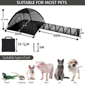 Cat Tent Outdoor, Pet Enclosure Tent Suitable for Cats and Small Animals, Indoor Playpen Portable Exercise Tent with Carry Bag(Pet Tent& Tunnel) M