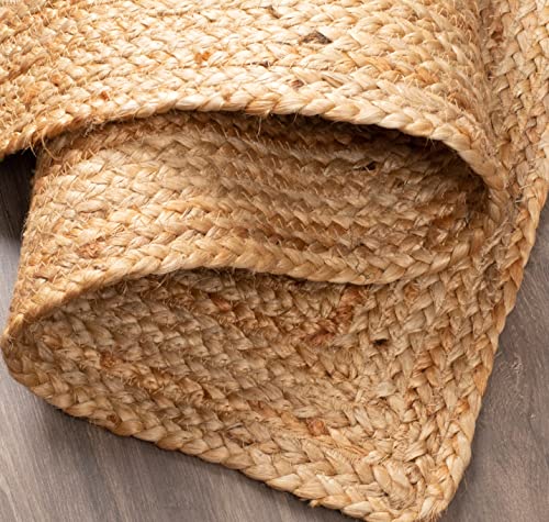 Rug 2x3',Rag Rugs,Jute Rug,Braided Rug,2x3 Rug,Jute Rugs,Jute Handloom Rug 2x3', Farmhouse Area Rugs, Natural Braided Doormat for Kitchen Entryway Pets Playing Rugs - Natural