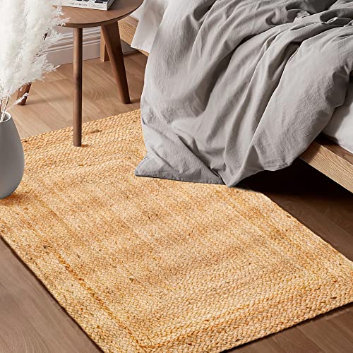 Rug 2x3',Rag Rugs,Jute Rug,Braided Rug,2x3 Rug,Jute Rugs,Jute Handloom Rug 2x3', Farmhouse Area Rugs, Natural Braided Doormat for Kitchen Entryway Pets Playing Rugs - Natural