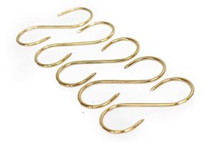 pack of 5 unlacquered brass s hooks